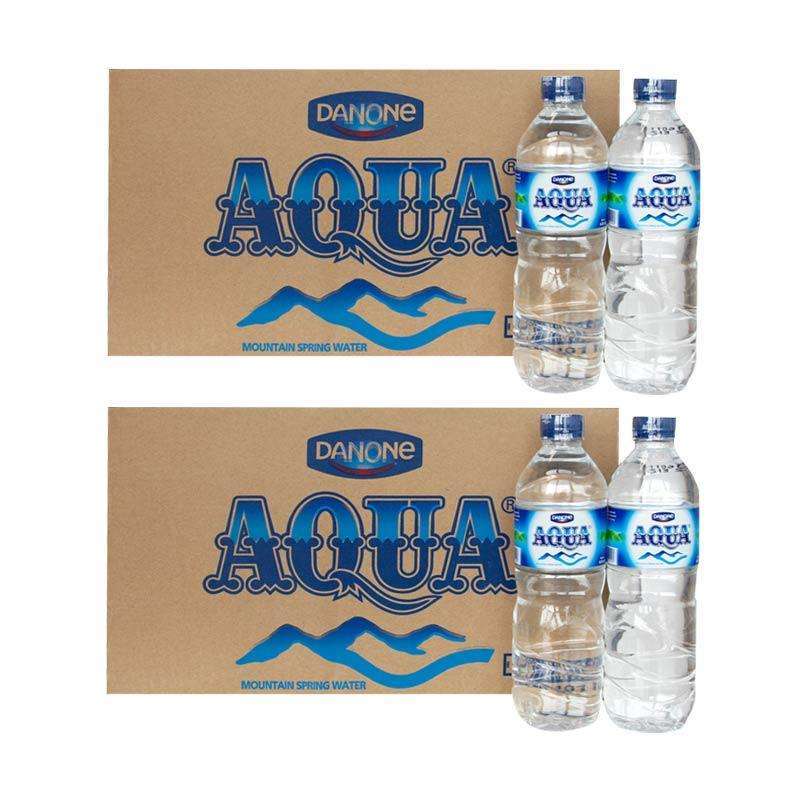 Jual Aqua Botol 600 ml @24pcs - Air Putih via Gosend - Aqua 600ml Air ...