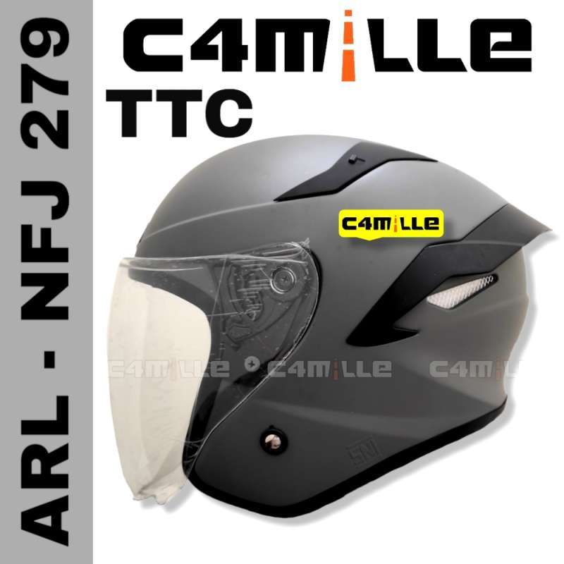Jual HELM ARL NFJ TT COURSE 279 SOLID GORILLA GREY DOFF SINGLE VISOR ...