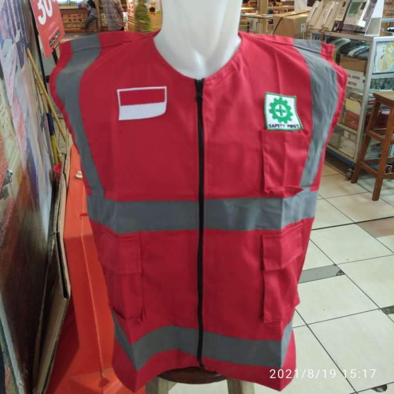Jual Rompi Safety Proyek Logo Safety K3 - Rompi Safety Drill Bordir ...
