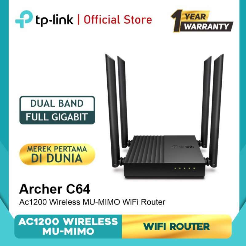 Promo Tp-link Archer C64 AC1200 Wireless MU-MIMO WiFi Router Diskon 69% ...
