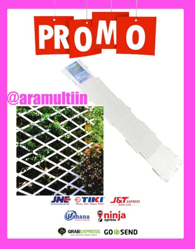 Jual KRIS Teralis Plastik untuk tanaman rambat 1x2 Mtr - Putih di ...