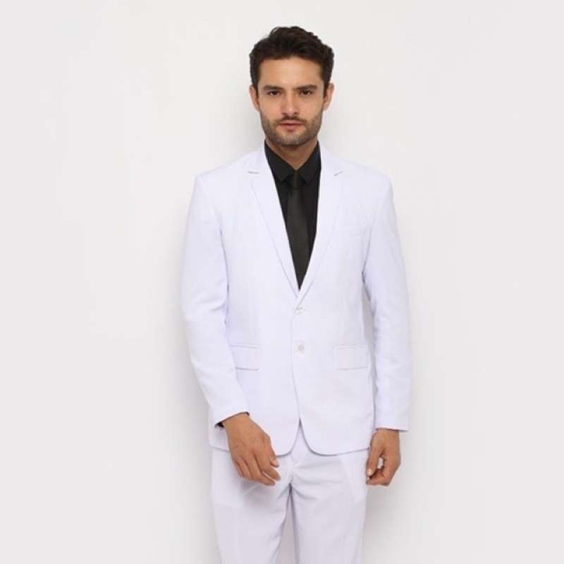 Jual Jas Wisuda Blazer Pria Hitam List Pinggir Jas Formal Jas Pengantin ...