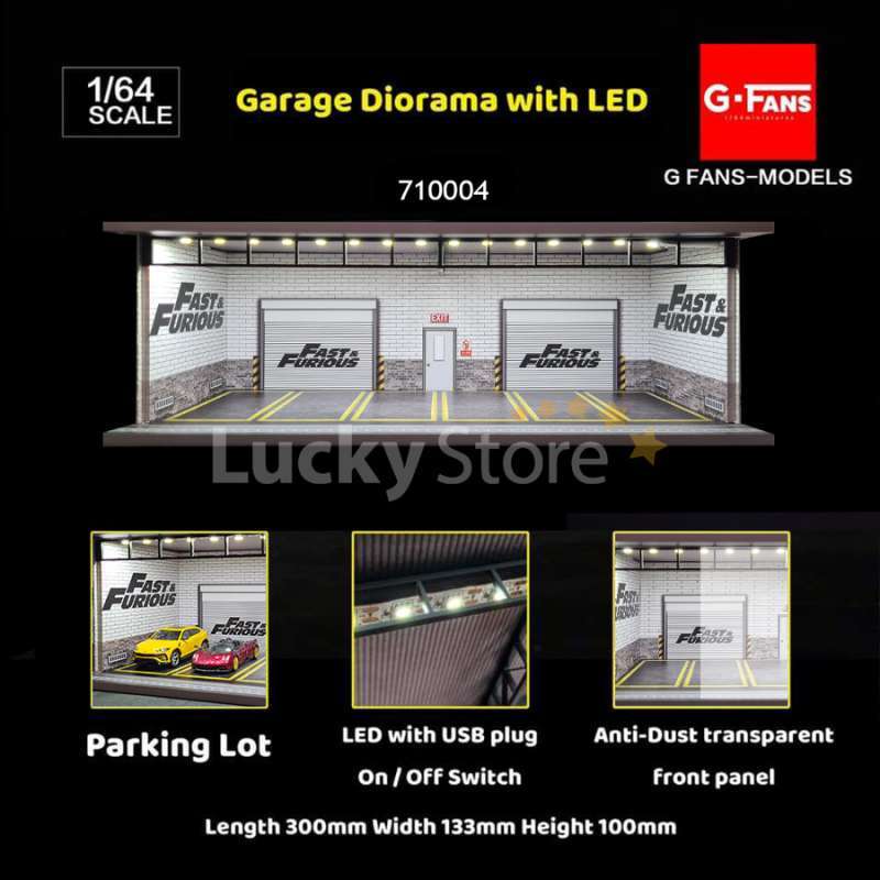 Jual G-Fans Models 1/64 Diorama Diecast The Fast & Furious Garage with ...