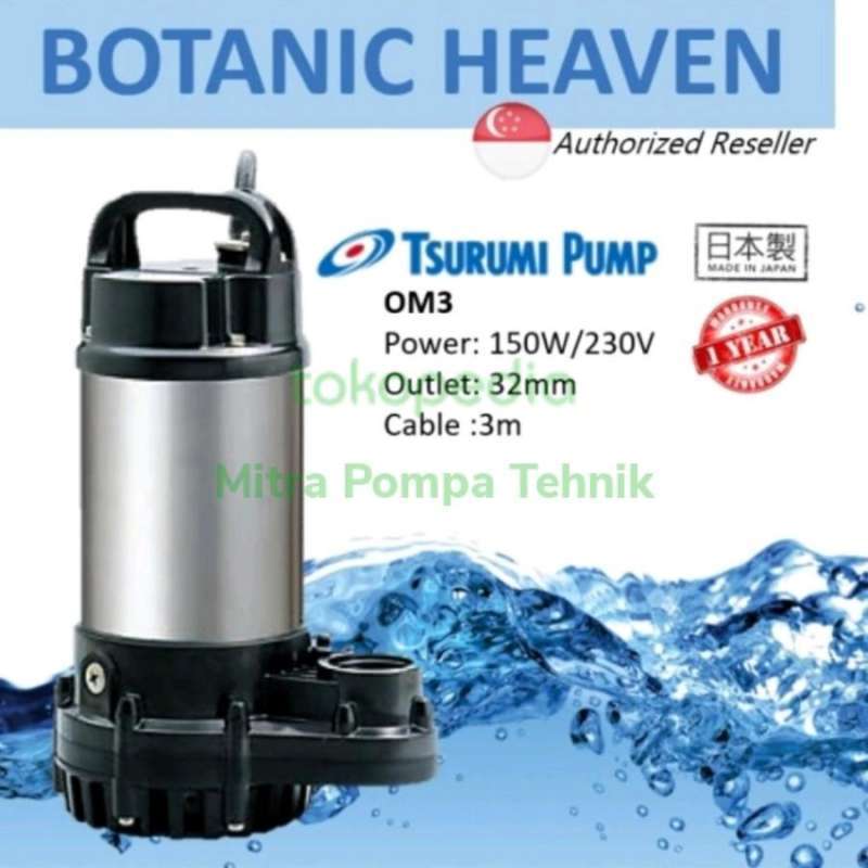 Jual Pompa Celup Kolam Ikan 150 Watt Pompa Air Tsurumi OM3 Submersible Pump di Seller Mitra ...