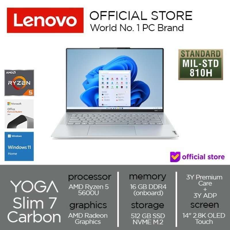 Jual LENOVO Yoga Slim 7 Carbon Ryzen 5 5600U 512GB SSD 16GB WIN+OHS ...