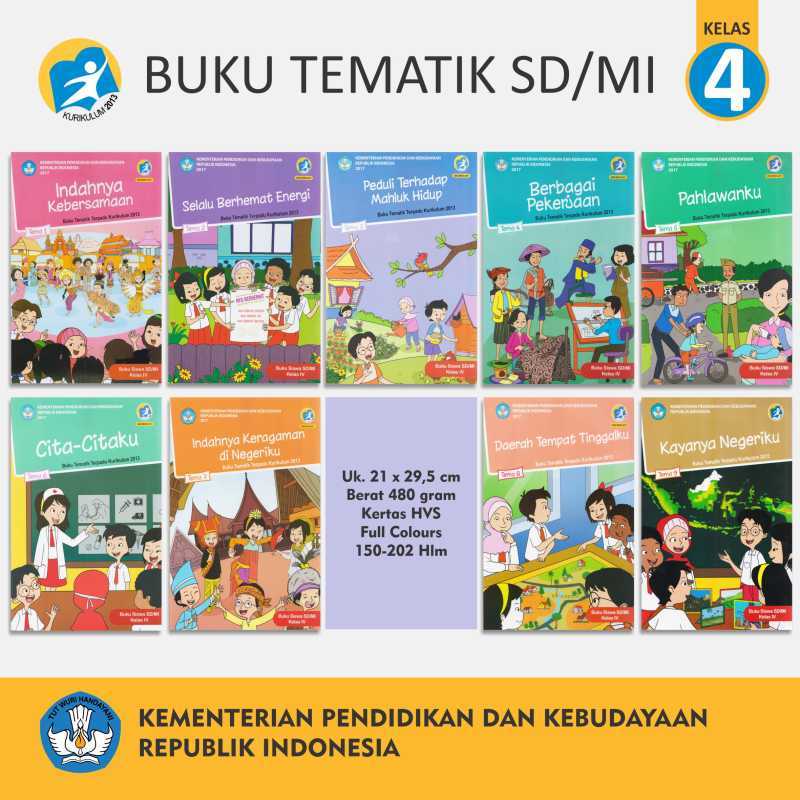 Jual Buku Tematik Kelas 4 /Buku Pelajaran SD Kelas 4 K13 Revisi Terbaru ...
