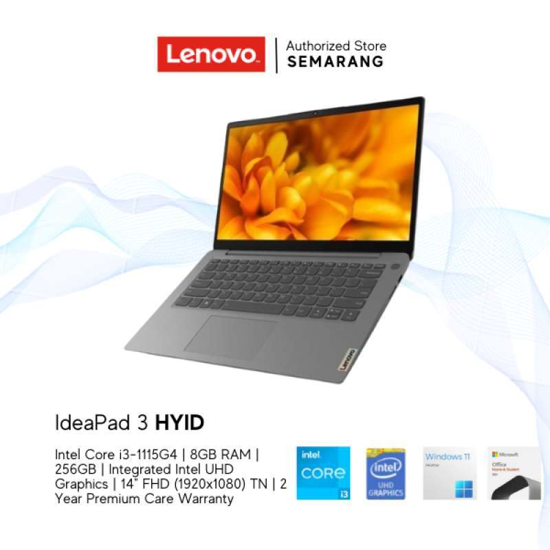 Jual LAPTOP LENOVO IDEAPAD 3 14ITL6 HYID INTEL I3 1115G4 RAM 8GB SSD 256GB WINDOWS 11 OHS 2021