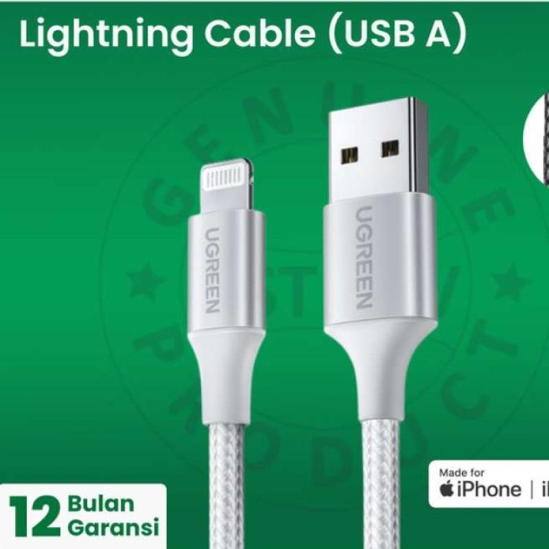 Promo UGREEN Kabel Lightning Fast Charging (MFI) USB-A - Nylon,White 1m Diskon 23% di Seller ...