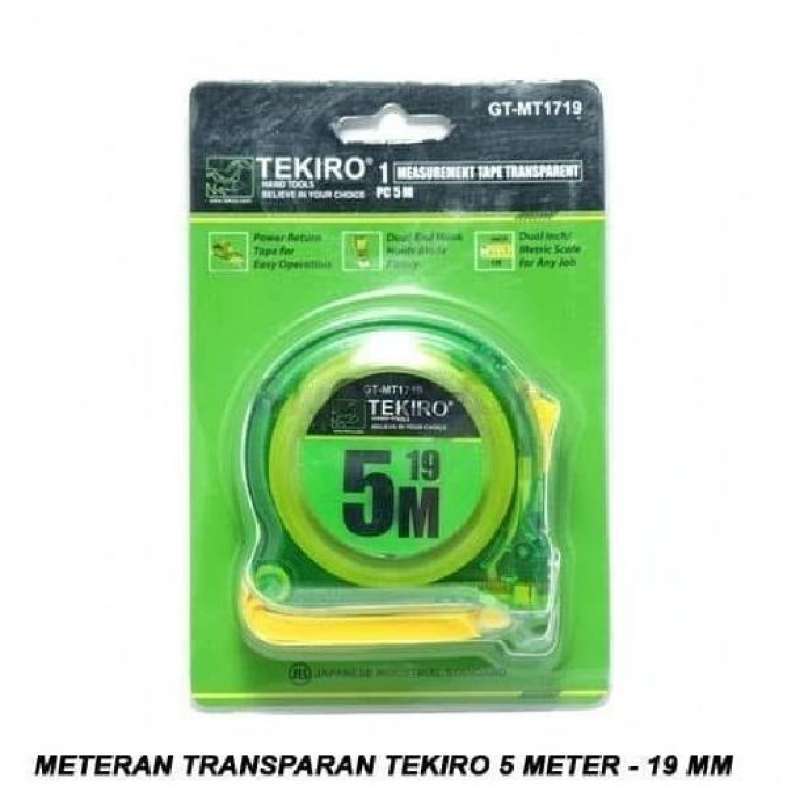 Jual Meteran Transparan 5M Tekiro Tape Measurement Meteran 5 Meter ...
