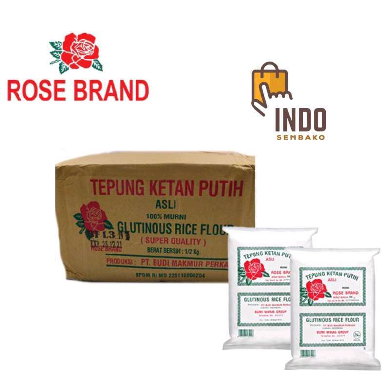 Jual Tepung Ketan Rose Brand 500g / Tepung Ketan Putih Rosebrand 500 ...