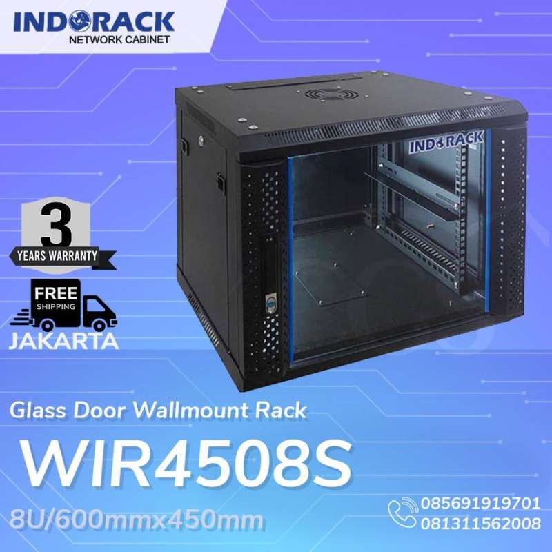 Jual INDORACK -WIR4508S Wallmount RACK 4U DEPTH 450MM Single Door 19 di ...