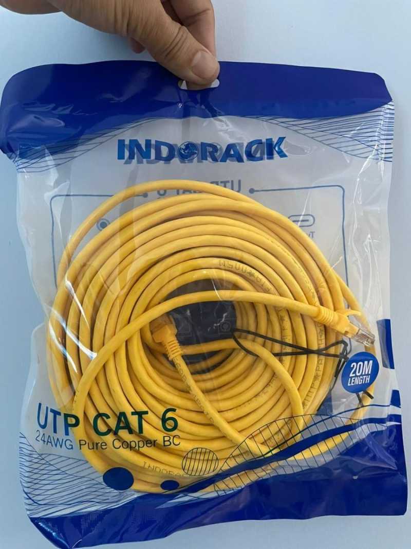 Jual Indorack Patch Cord Cat6 Kabel Lan Utp 20 Meter Rj45 Networking - Kuning Di Seller Cgs ...