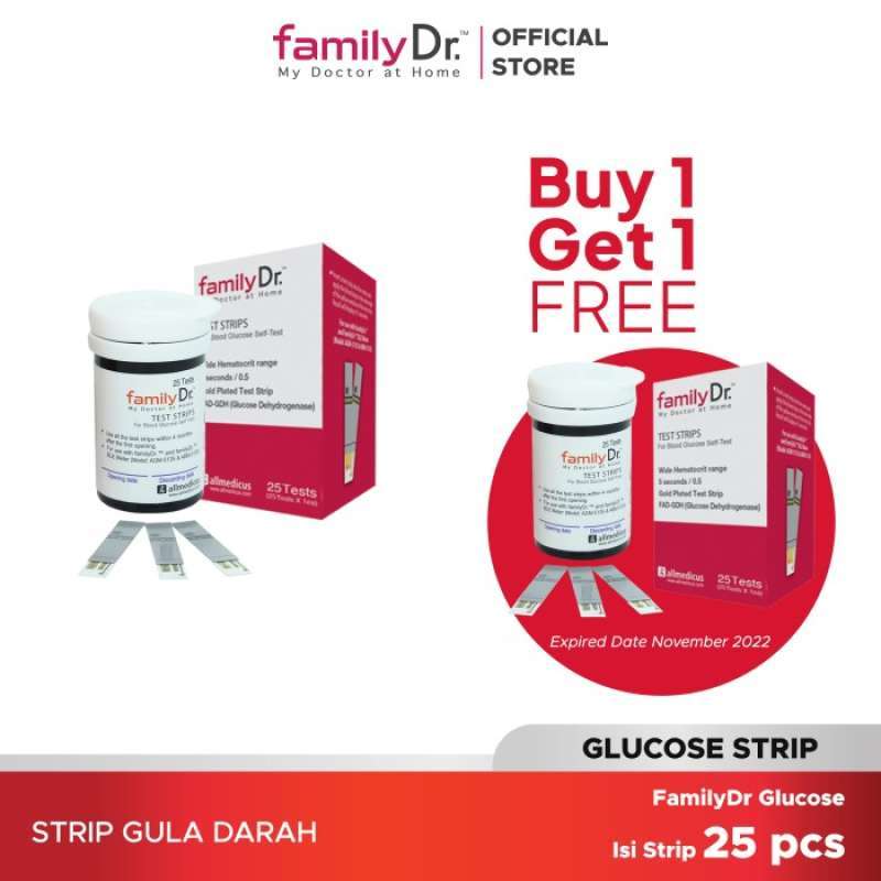 Promo Strip Cek Gula Darah FamilyDr Glucose Strip isi 25 pcs Diskon 50% ...