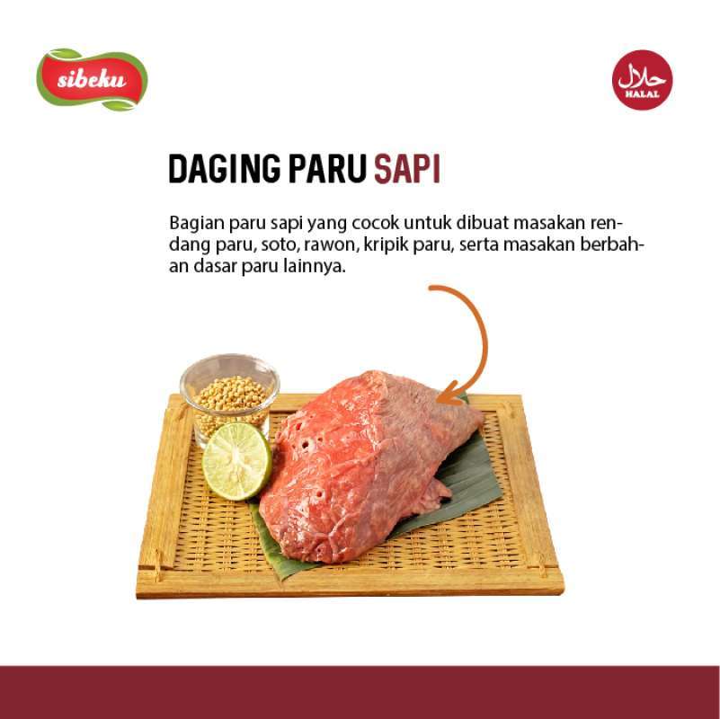 Promo Sibeku Paru Sapi Segar 500g / Daging Bagian Paru Sapi 500 gram ...