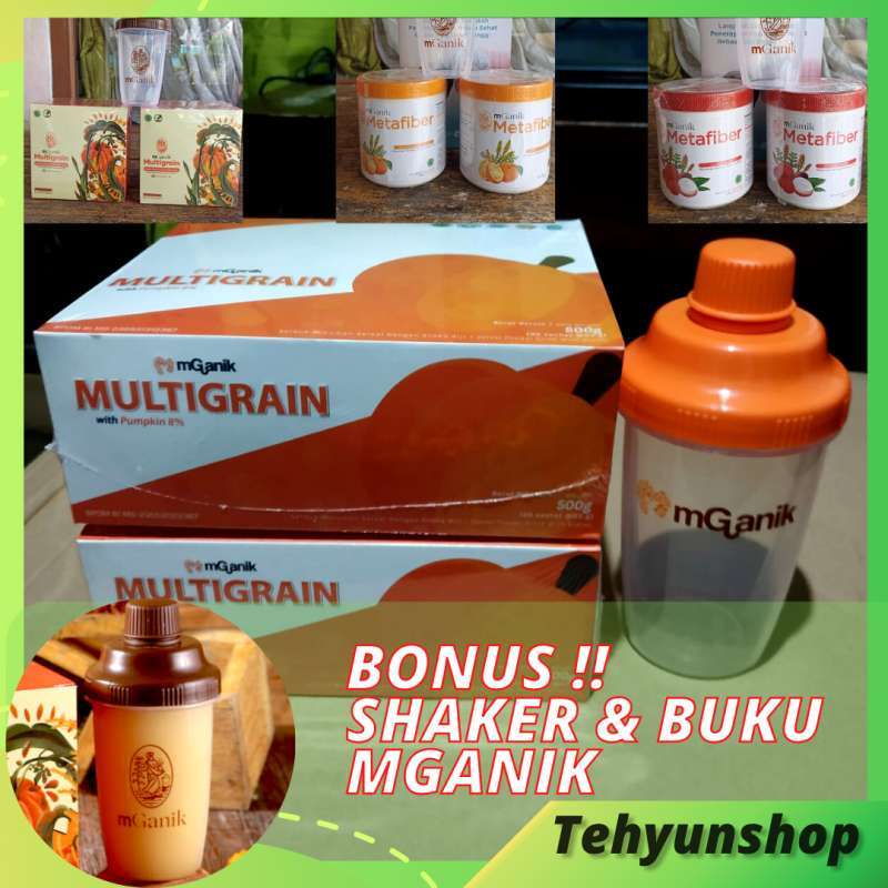 Jual Paket 2 Mganik Multigrain Atau Mganik Metafiber Bonus Shaker Dan ...