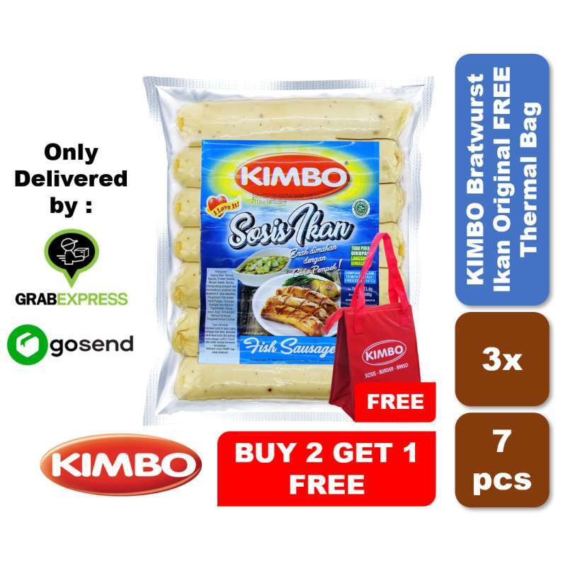 Jual Kimbo Bratwurst Ikan Sosis Makanan Beku [Original/ 7 pcs/ Buy 2 ...