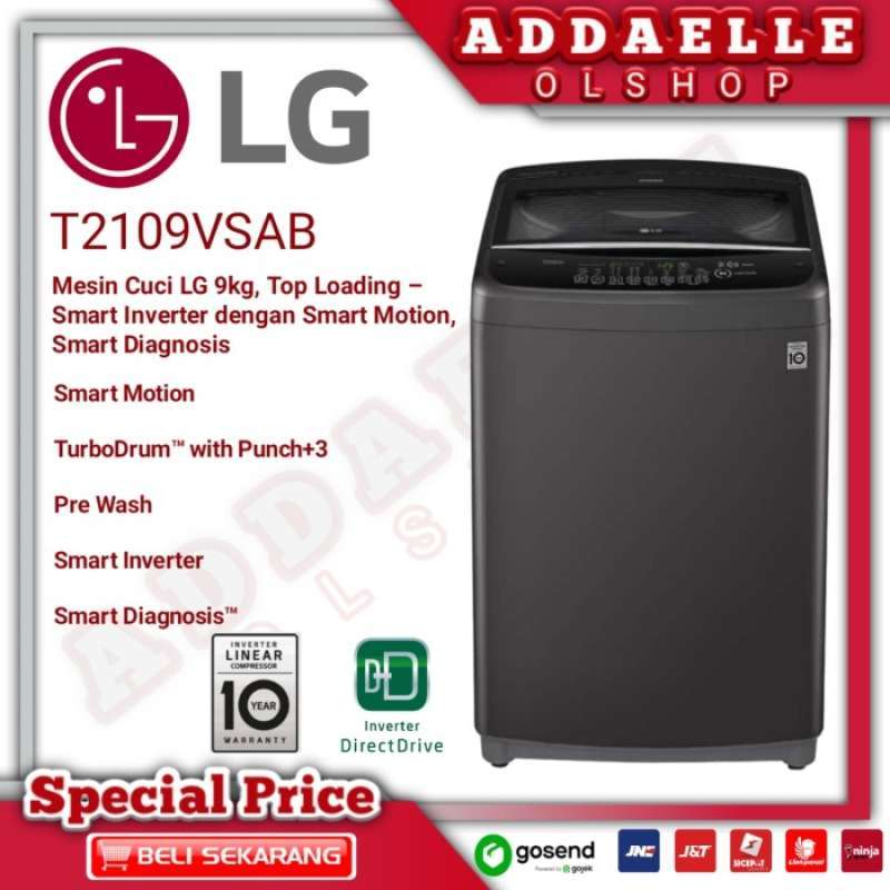 Jual Lg Mesin Cuci 1 Tabung Top Loading Washer T2109vsab Kapasitas 9kg Di Seller Grock Store ...