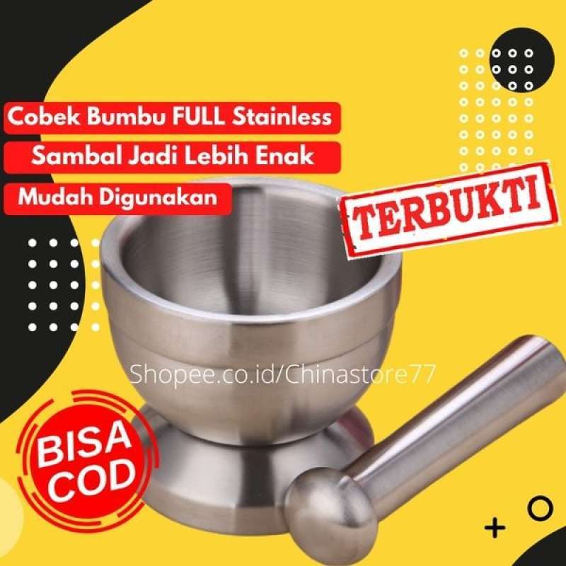Promo Peralatan Masak Cobek MIni Stainless Steel Ulekan Manual ...