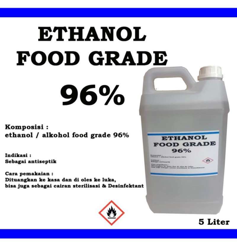 Jual Alcohol 96% 5 Liter Food Grade / Alkohol Food Grade 96% / Ethanol Food Di Seller Anes ...