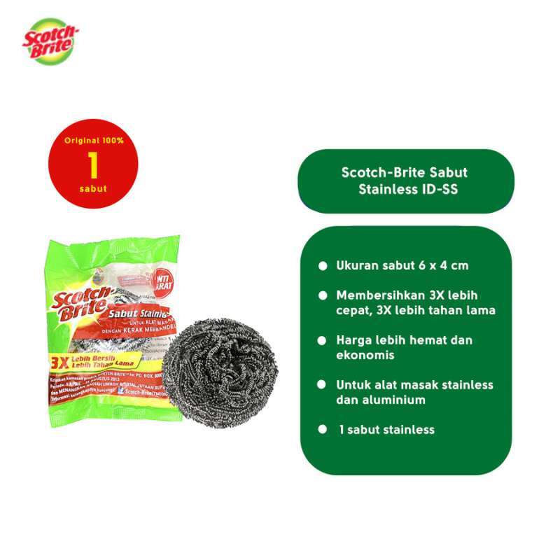 Jual 3m Id-ss Sabut Stainless Cuci Panci Anti Karat Scotch Brite Di ...