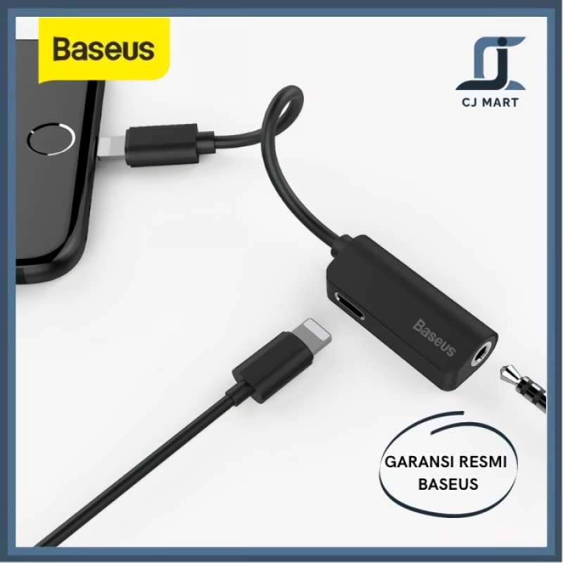 Promo Baseus Audio Kabel Converter Lightning Male To 3.5Mm+Ip Female ...