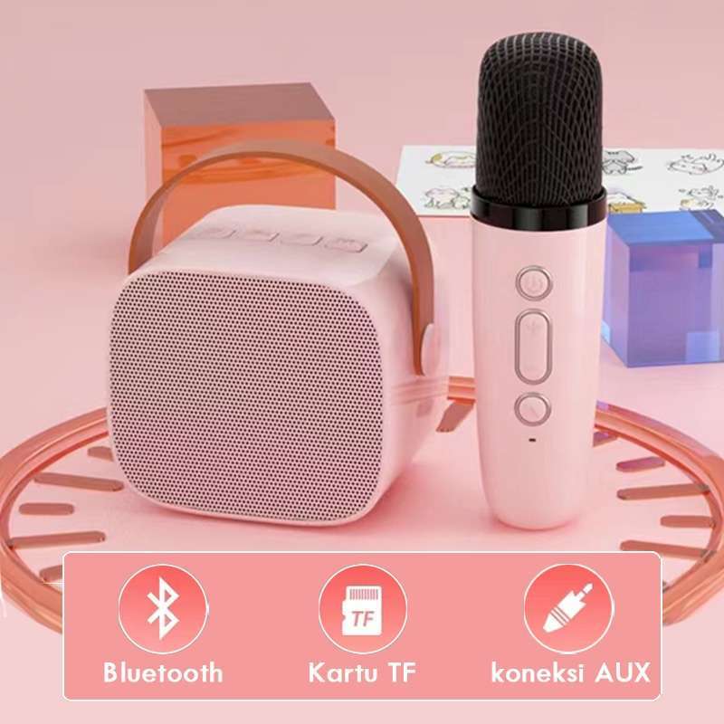 Jual Speaker Mini Speaker Bluetooth Karaoke Set Lengkap Speaker Bluetooth Mic Wireless Di Seller