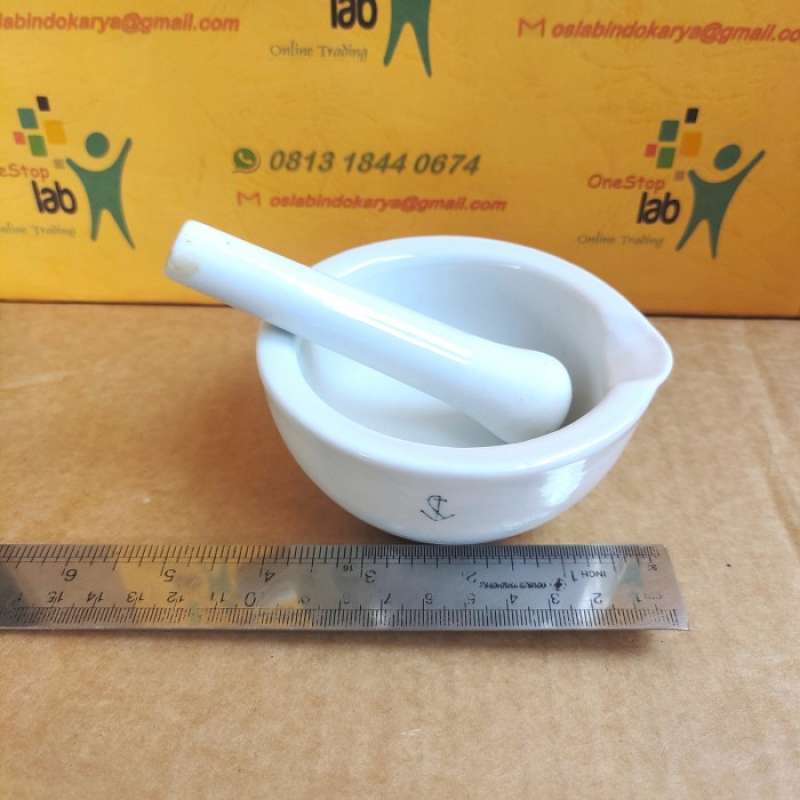 Promo Mortar With Pestle Dia 10 Cm Porcelain Lumpang Dan Alu Penumbuk ...
