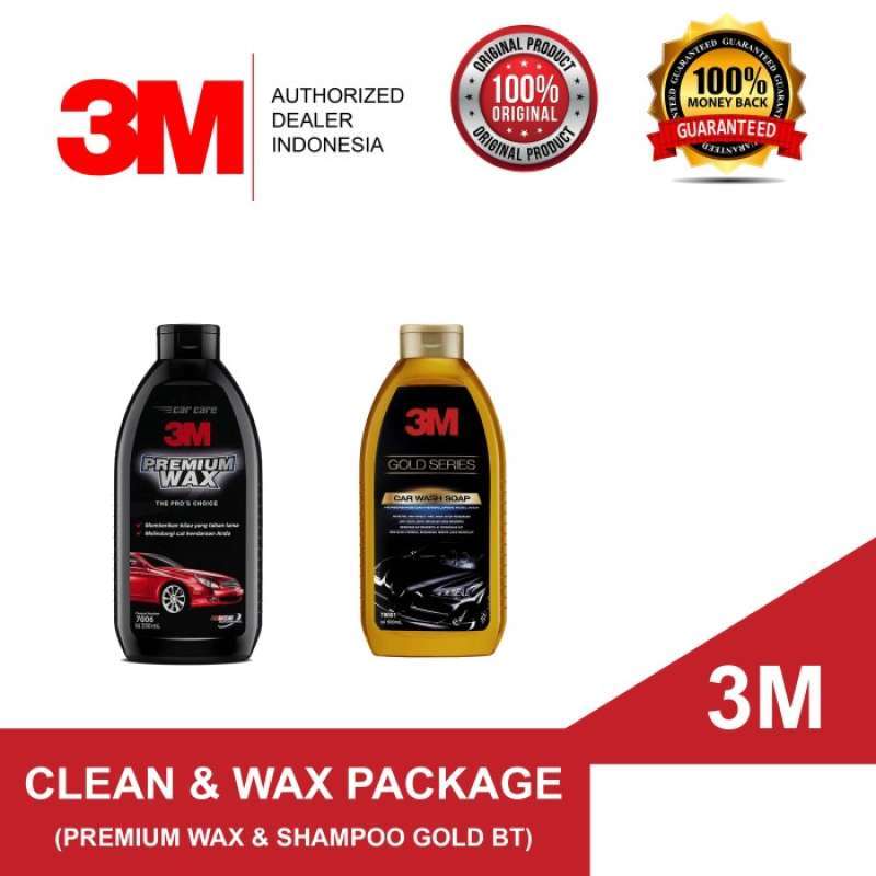 Promo 3M Clean And Wax Package Original - Soap Gold & Premium Wax ...