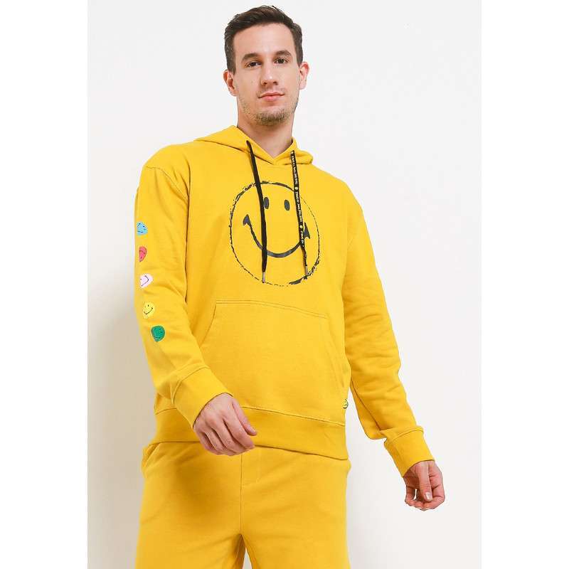 Jual Obermain Obermain x Smiley® Buff Hoodie Pria 01 - Mustard Xl Di ...
