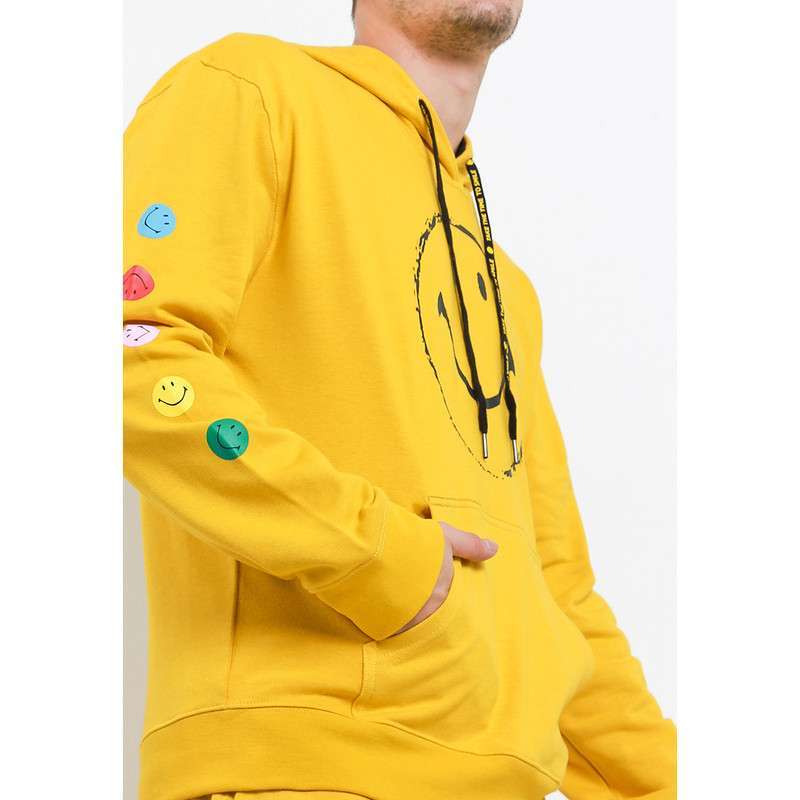 Jual Obermain Obermain x Smiley® Buff Hoodie Pria 01 - Mustard Xl Di ...