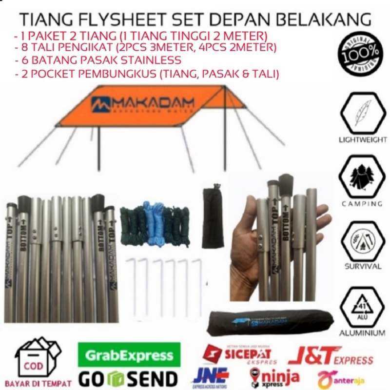 Jual tiang flysheet tenda bendera camping alimunium set di Seller Toko ...