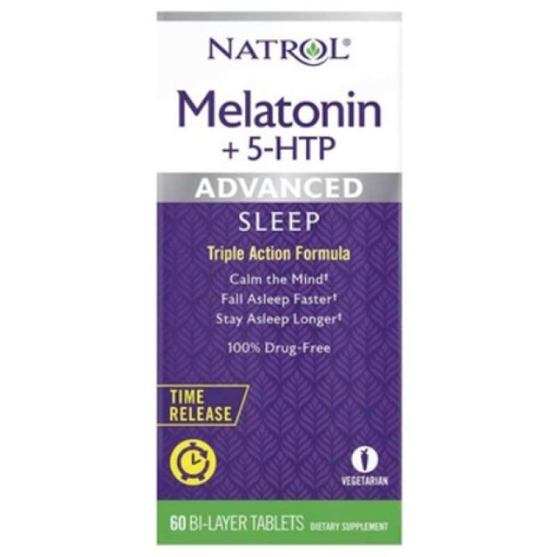 Jual Natrol Melatonin + 5 HTP Advanced Sleep Triple Action Formula Time ...