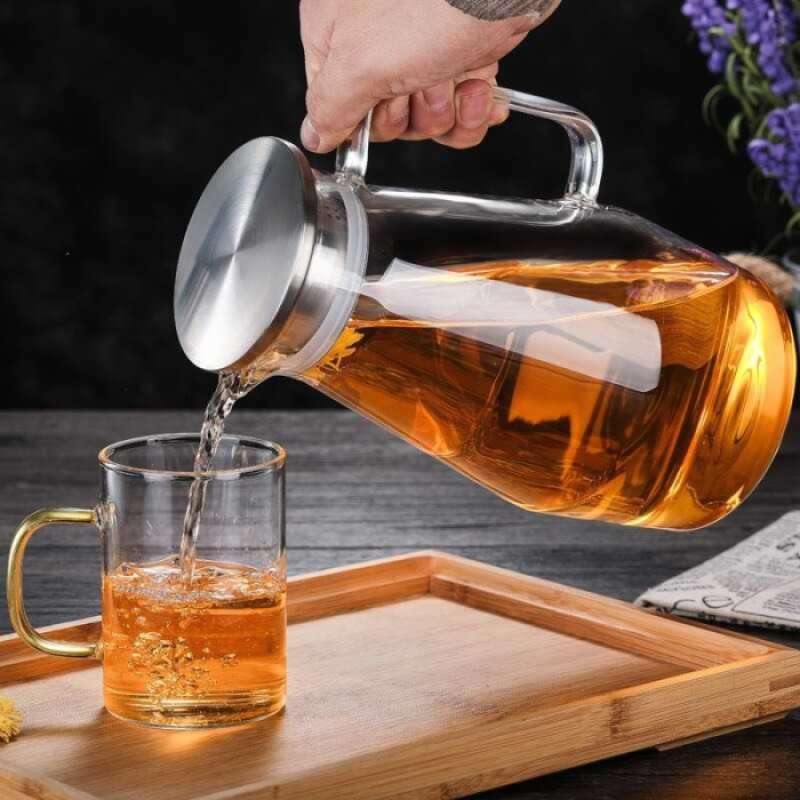 Jual Teko Pitcher Teh Chinese Teapot Maker Glass 2.2L Tahan Panas di Seller Dapuraku Store ...