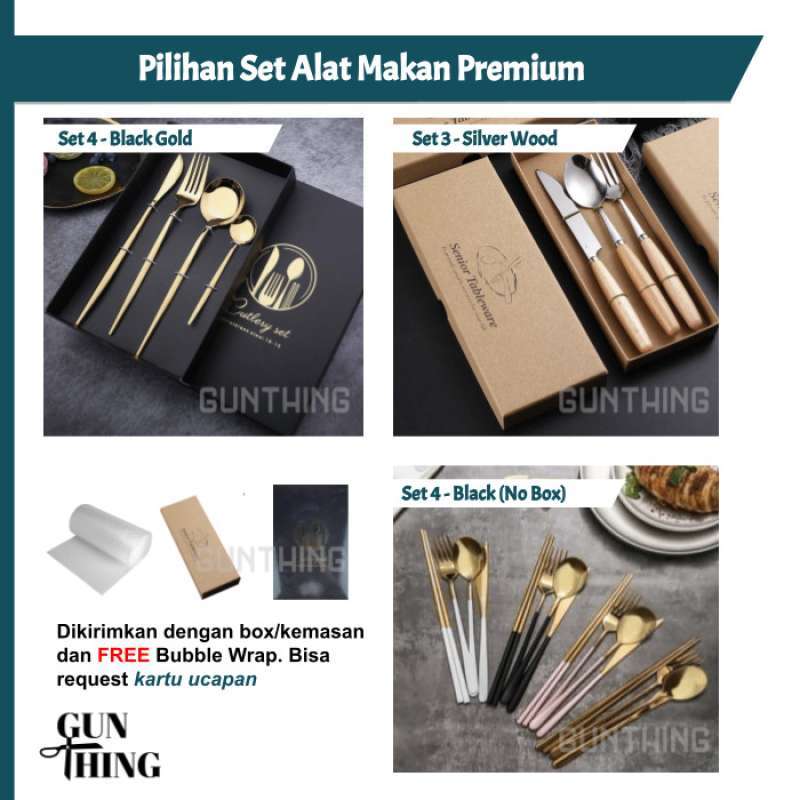 Jual Set Alat Makan Premium + Piring Keramik - Set Alat Makan Mewah Di ...