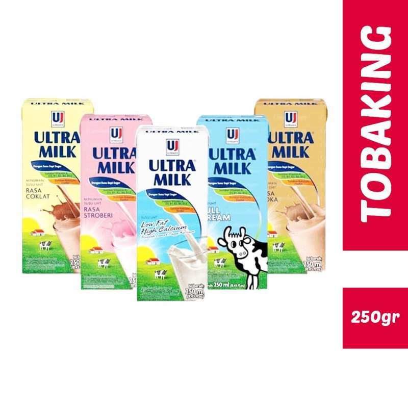 Promo Ultra Milk susu UHT 250ml Full Cream Strawberry Cokelat Moka 250 ml Diskon 2% di Seller ...