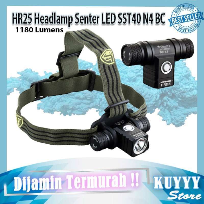 Jual JETBeam HR25 Headlamp Senter LED SST40 N4 BC 1180 Lumens - Hitam ...