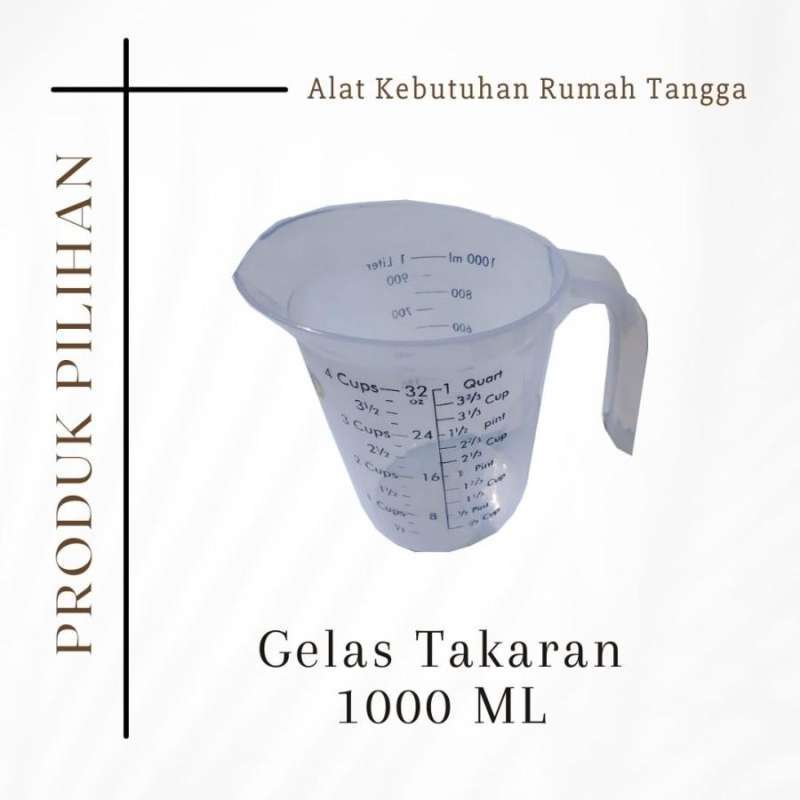 Jual Gelas Ukur Takaran bahan Plastik 1000 ml di Seller Toko Faozan ...