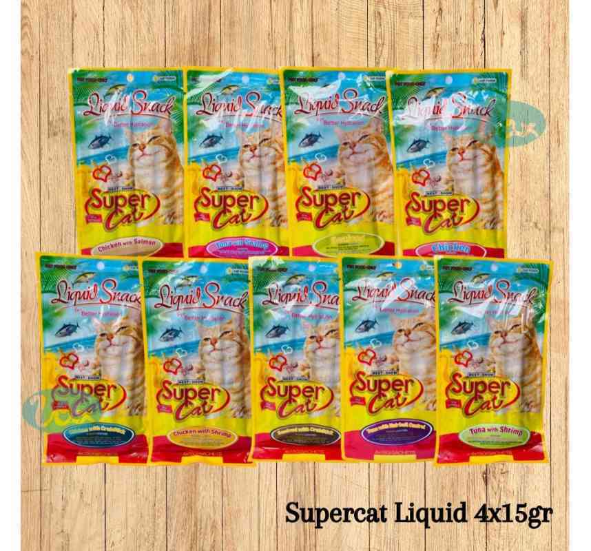 Jual Snack Supercat Liquid 4x15gr - Cemilan Kucing Creamy di Seller vox ...