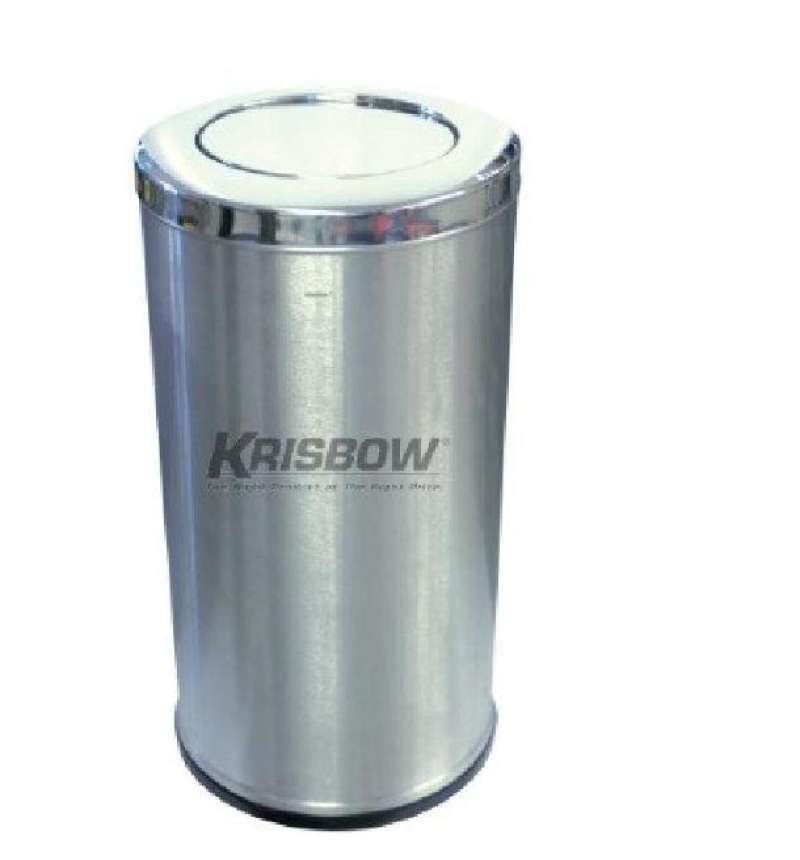 Jual KRISBOW WASTE BIN ROUND STAINLESS STEEL MATT 80L Item #KW1800522 ...