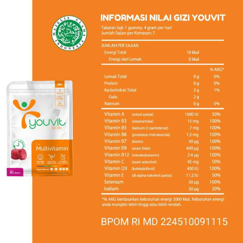 Jual Youvit Multivitamin Gummy Dewasa [6 Box/ 36 Sachet] di Seller BabyWorld Jatibening ...