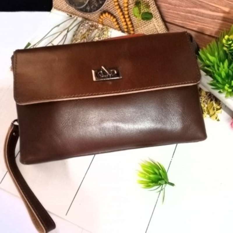 Jual Tas Dompet Clutch Kulit Pria Wanita Handbag Kulit Pull Up Di ...