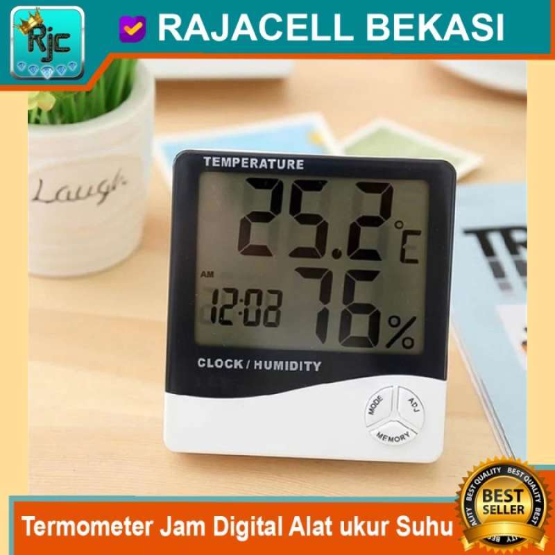 Promo Termometer Jam Digital Alat ukur Suhu & Kelembapan Temperatur ...