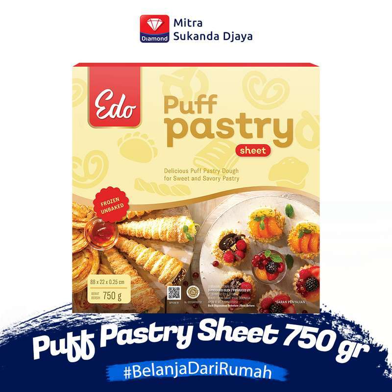 Promo EDO Puff Pastry Sheet 750 gr Diskon 19% di Seller Mitra Sukanda ...