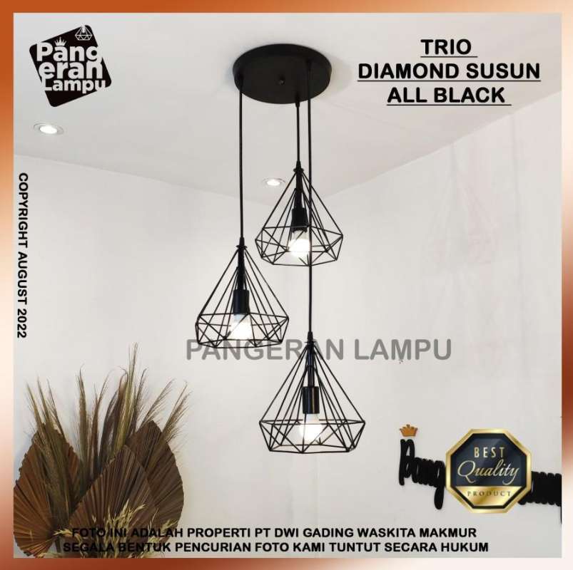 Jual Lampu Gantung / Lampu Hias/ Lampu Void 1 Set Diamond Susun Isi 3 ...