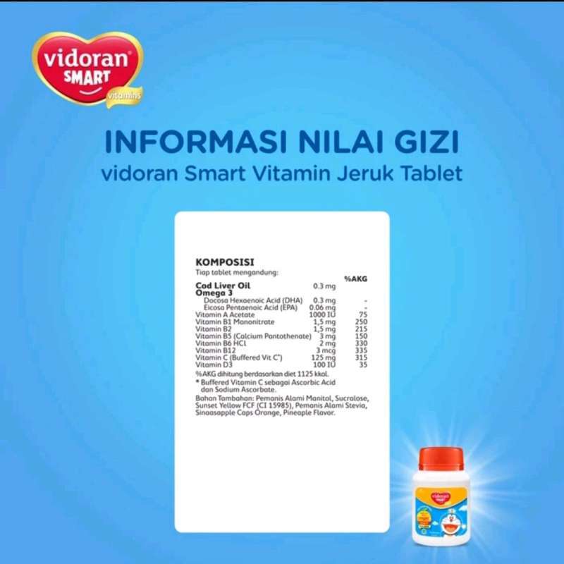 Jual Vidoran Smart Orange, Strawberry Tablet [25 Tablet] Vidoran Smart ...