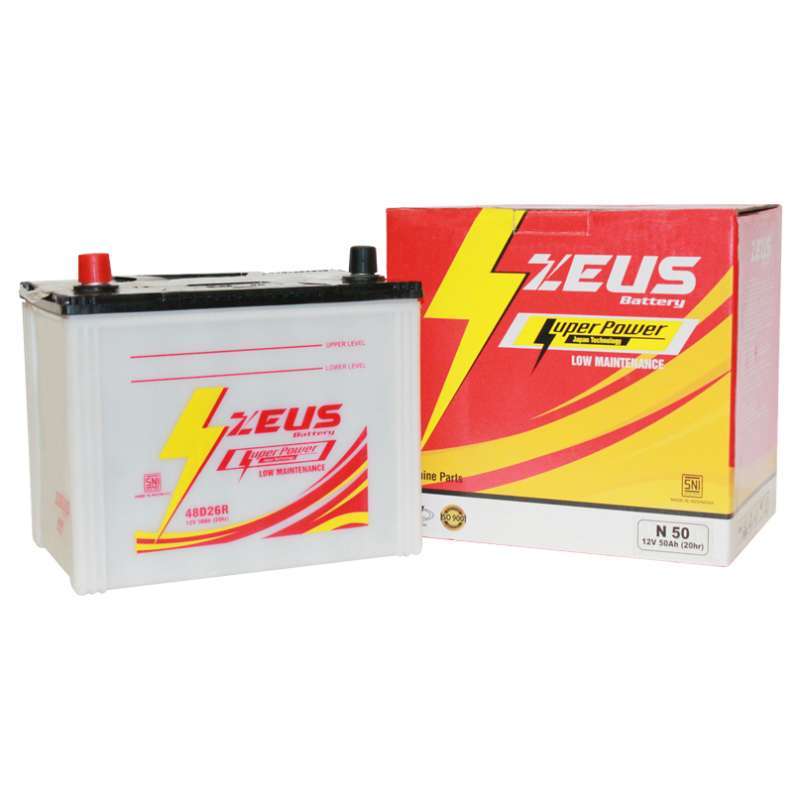 Jual Zeus N50 (48D26R) Aki Mobil Nissan Serena / Nissan Terrano (G) basah 12v 50Ah di Seller ...