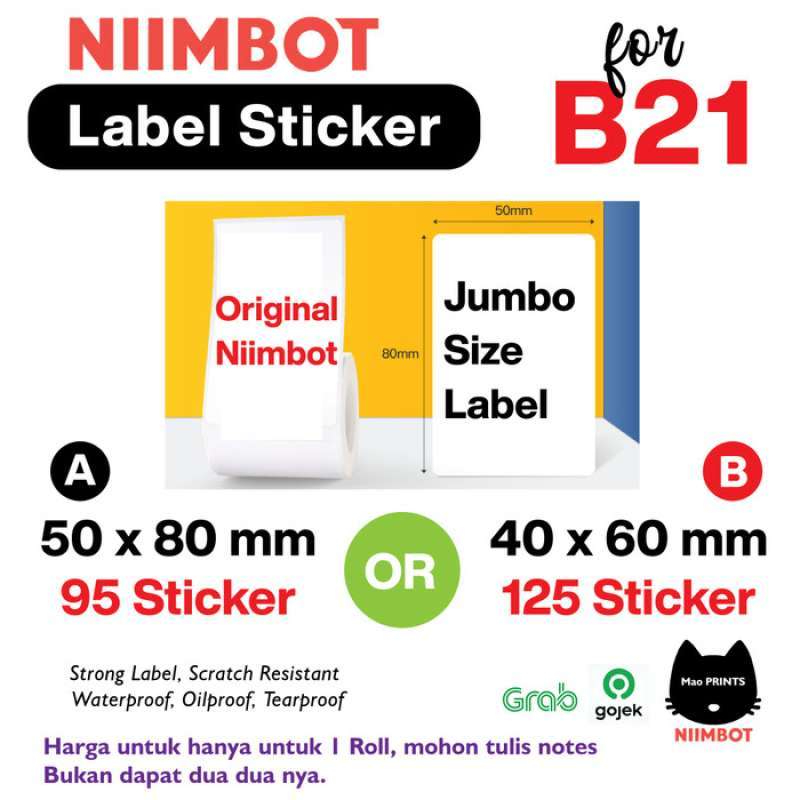 Jual Thermal Label Printer Sticker Niimbot B21 Refill Label 2 Di Seller ...