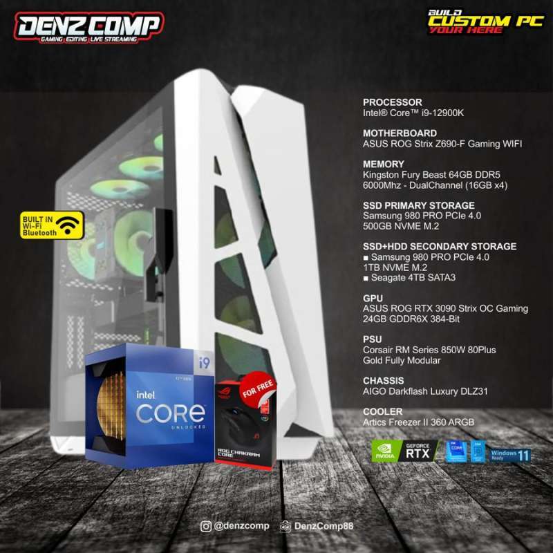 Jual Pc Gaming Rog - Intel Core I9 12900k - Rtx 3090 24gb - Ram 64gb ...