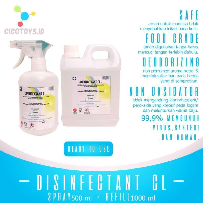 Promo DISINFECTANT SPRAY 500ml + DISINFECTANT REFILL 1 L - DISINFEKTAN ...