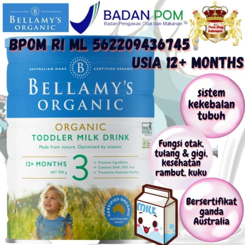Jual Bellamys Bellamys Organic Toodler Milk Step 3 Susu Formula 900G di ...